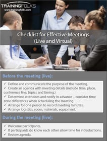 Checklist for Effective Meetings (Live and Virtual)