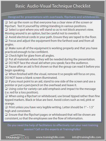 Basic Audio-Visual Technique Checklist!