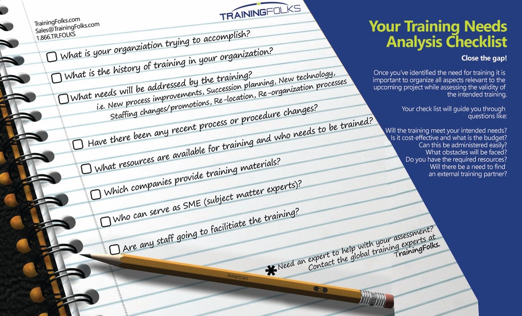 Free Training Needs Assessment Checklist